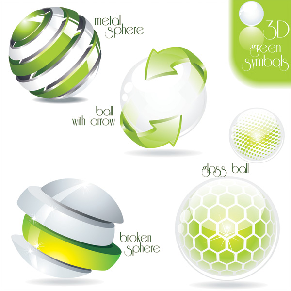 sets of green icon dimensional (19533) Free EPS Download / 4 Vector