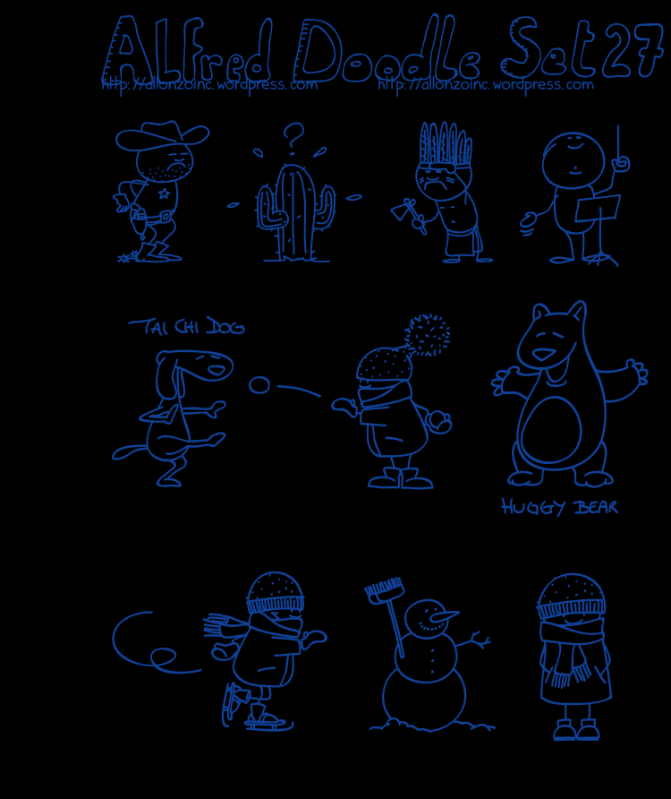 Alfred Doodle Set (130532) Free EPS Download / 4 Vector