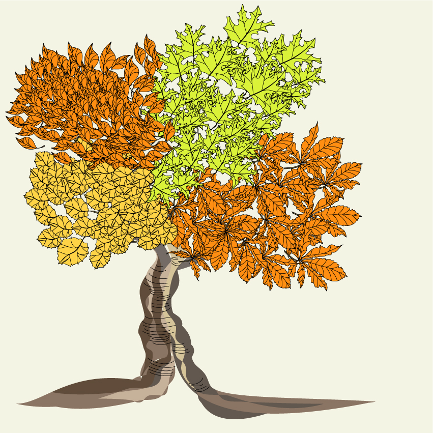 Autumn trees cartoon background pattern (15830) Free EPS Download / 4 ...