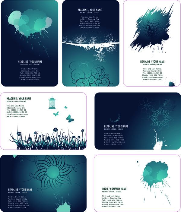Beautiful ink style card template (3708) Free AI, EPS Download / 4 Vector
