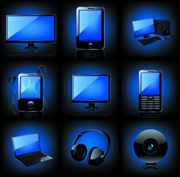 Blue technology products icon (19507) Free EPS Download / 4 Vector