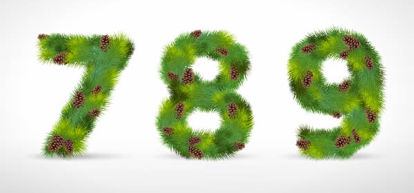 Composed of pine numbers (2187) Free AI Download / 4 Vector