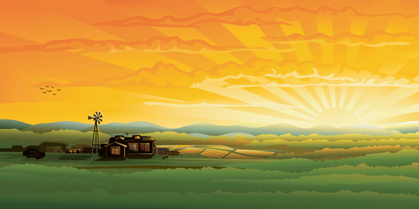 Countryside scenery (4177) Free EPS Download / 4 Vector