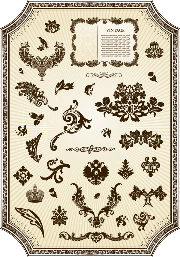 European classical pattern frame (23913) Free EPS Download / 4 Vector
