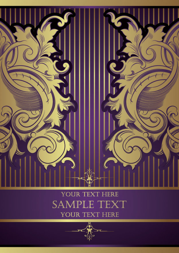 European gorgeous gold lace pattern (23395) Free EPS Download / 4 Vector