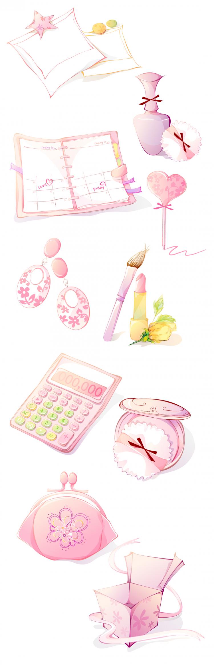 Female pink icon material- (20428) Free AI Download / 4 Vector