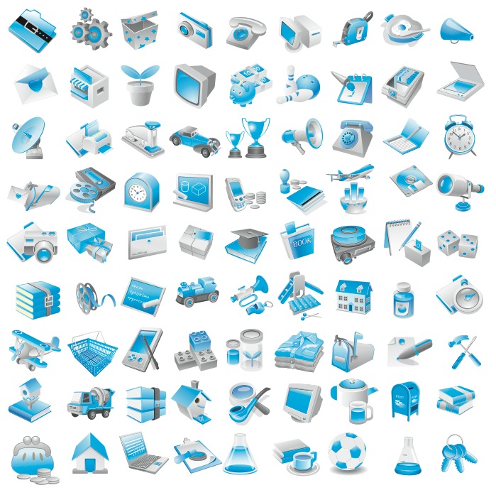Free Blue Icons (20004) Free AI Download / 4 Vector