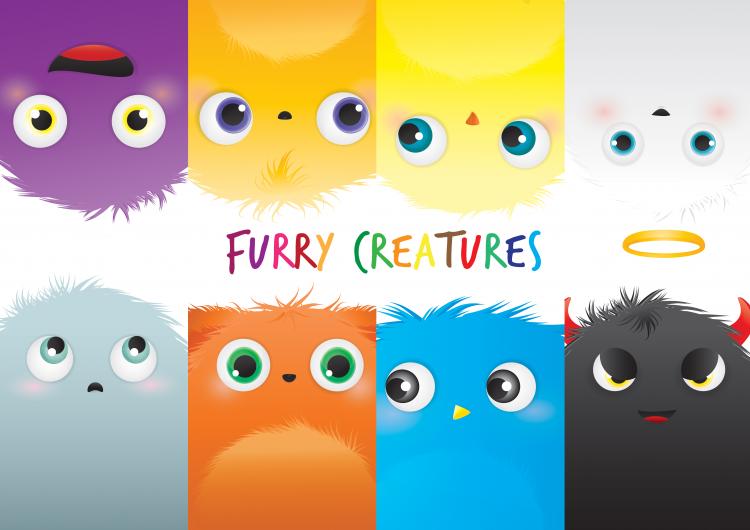 Furry Creatures (11497) Free AI Download / 4 Vector