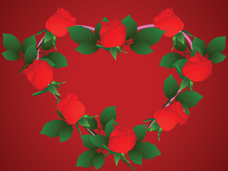 Heartshaped rose border clip art (25701) Free AI, EPS Download / 4 Vector