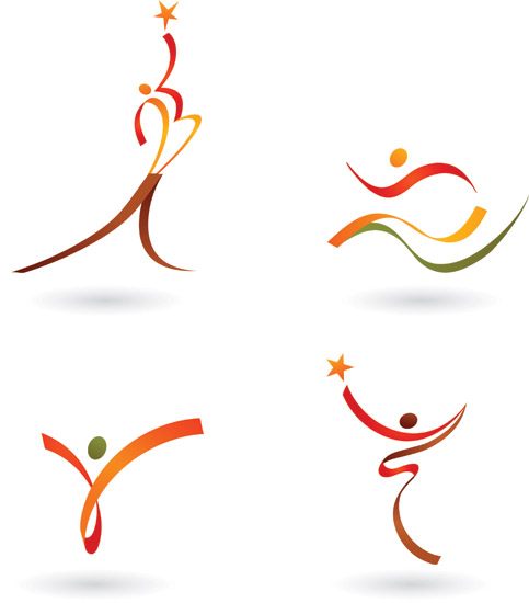 Humanoid dynamic ribbon pattern (23079) Free EPS Download / 4 Vector