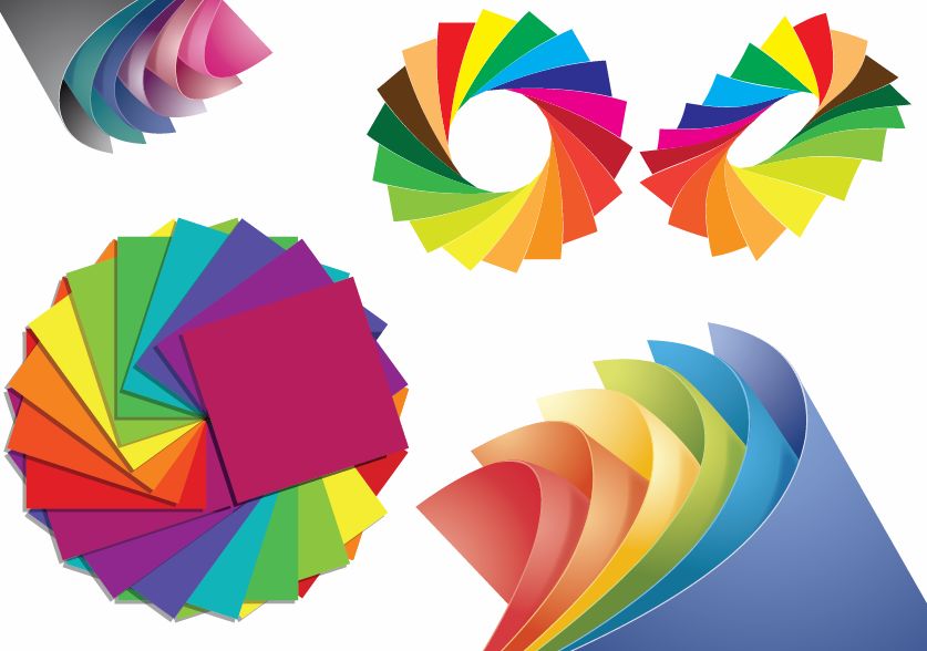 Paper of Different Colors Graphic (7620) Free EPS Download / 4 Vector