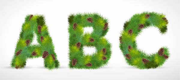 Pine form letters (2643) Free AI Download / 4 Vector