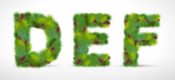 Pine form letters (2643) Free AI Download / 4 Vector