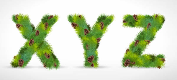 Pine form letters (2186) Free AI Download / 4 Vector