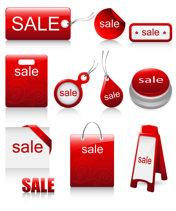 Red icon sales discount (19654) Free EPS Download / 4 Vector