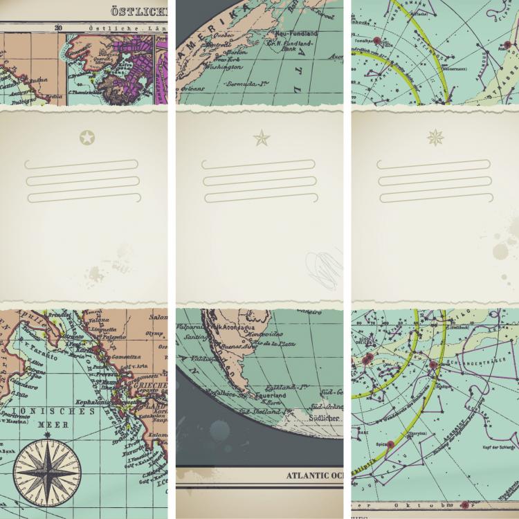 Retro classic map banner (26012) Free EPS Download / 4 Vector