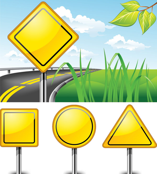 Roadblock signs vector Free Vector / 4Vector