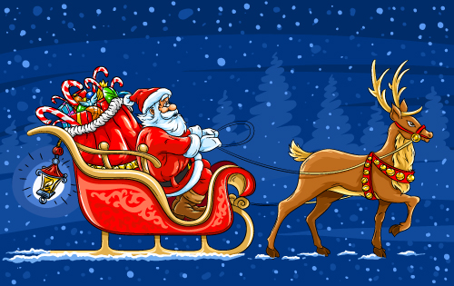 Santa claus and elk (1491) Free EPS Download / 4 Vector