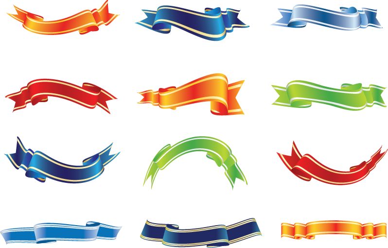 Set of Colorful Ribbons (7675) Free EPS Download / 4 Vector