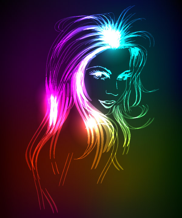 The beauty of light drawing (5471) Free EPS Download / 4 Vector