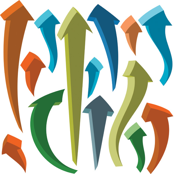 Threedimensional dynamic arrow (6010) Free EPS Download / 4 Vector