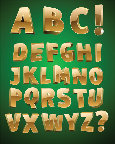 Threedimensional letters (3790) Free EPS Download / 4 Vector