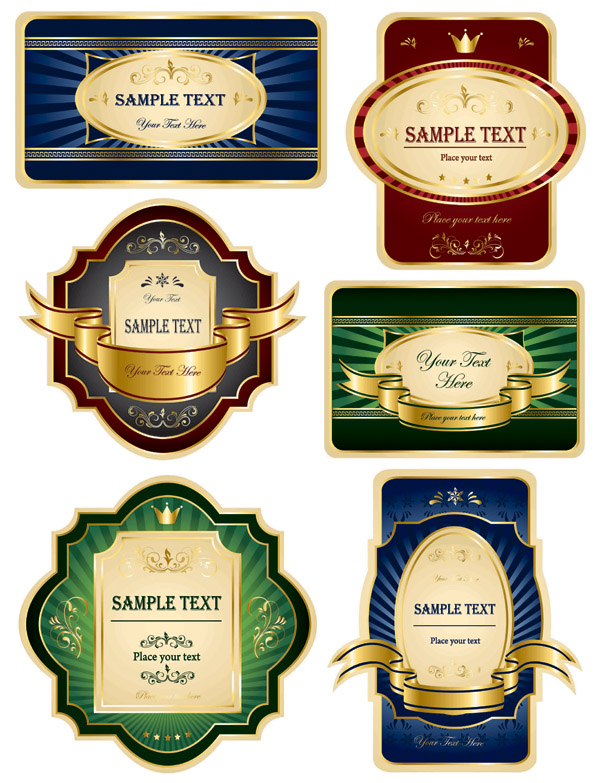 Variety of european label (5946) Free EPS Download / 4 Vector