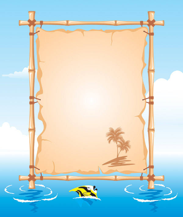 beach theme bulletin board (1632) Free EPS Download / 4 Vector