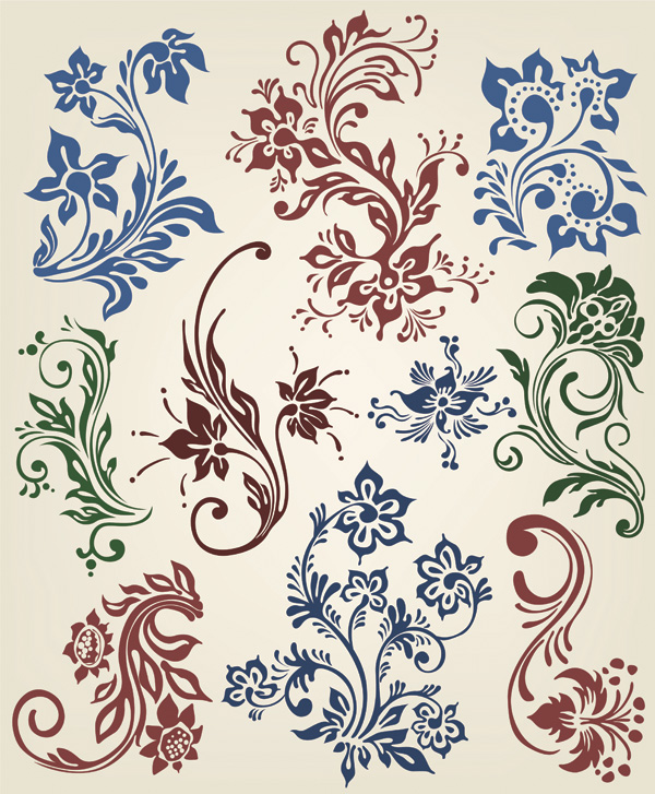 Beautiful Floral Curls (26513) Free EPS Download / 4 Vector