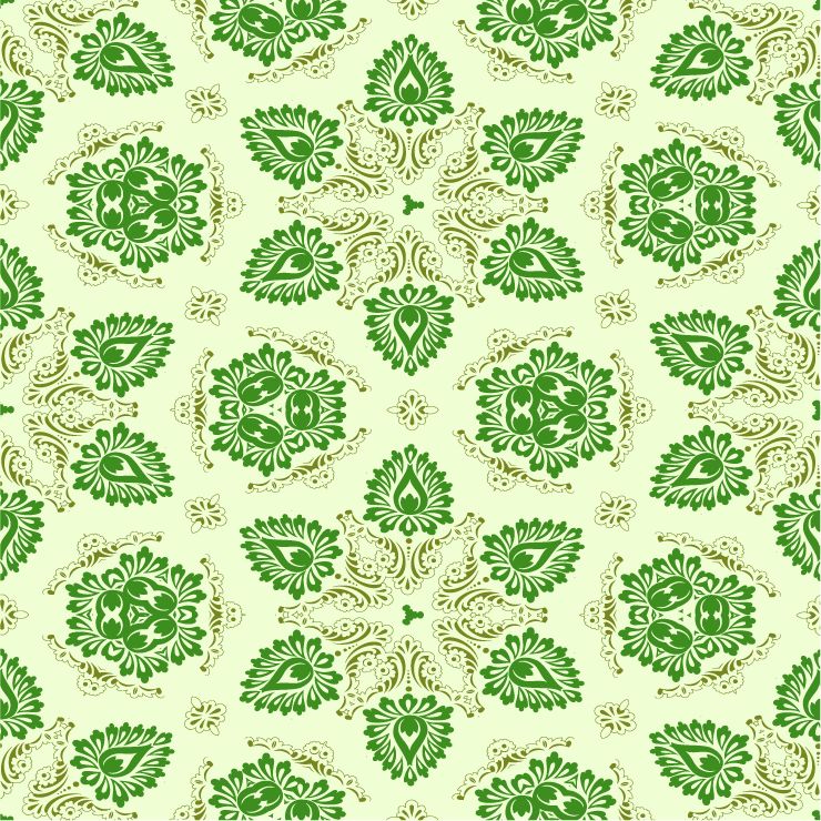 Green Seamless Floral Ornament (26392) Free EPS Download / 4 Vector