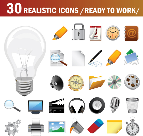Realistic Icon Set (19781) Free EPS Download / 4 Vector